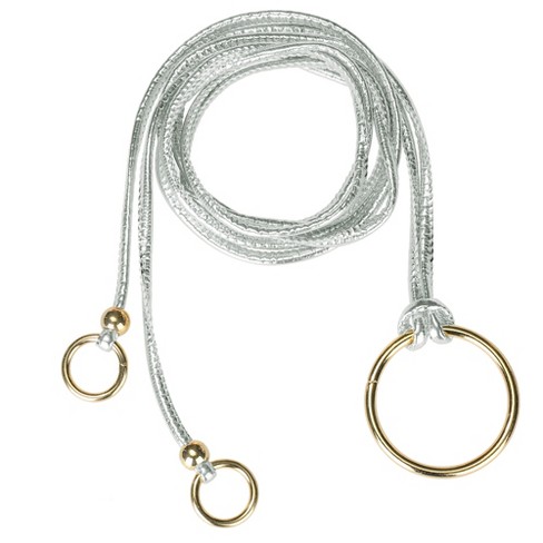 Allegra K Women Pu Leather Skinny Rope Belt Round Ring Endings Self Tie ...