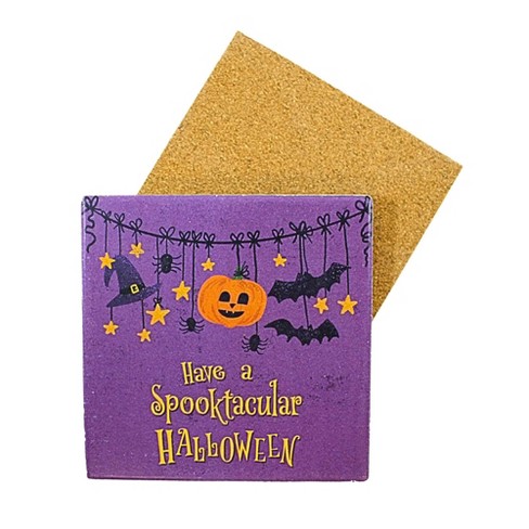 Coasterstone 4.25 In Halloween Hauntings Tile Coaster Ghosts Ghouls ...