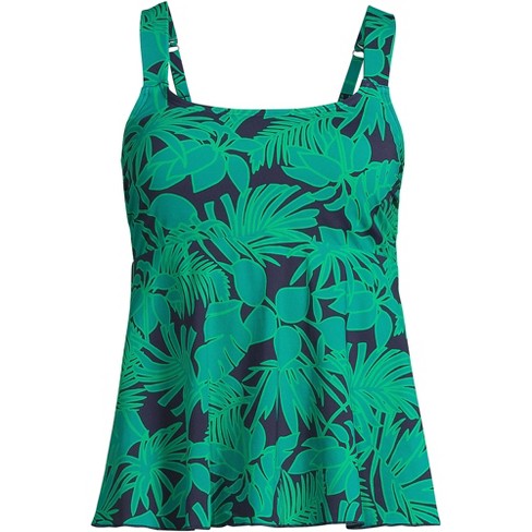 Lands' End Women's Flutter Scoop Neck Tankini Top Comfort Adjustable ...