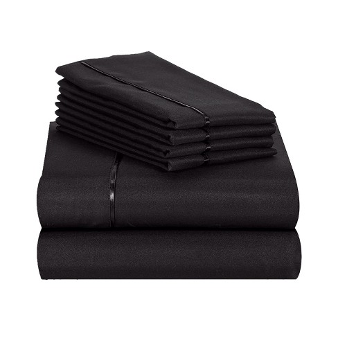Black Twin Extra Long 6 Pc Rayon From Bamboo Solid Performance Sheet ...