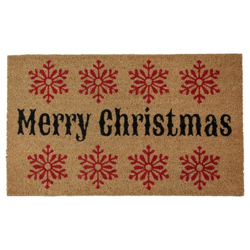 Northlight Natural Coir Merry Christmas Snowflake Doormat 18" X 30 ...