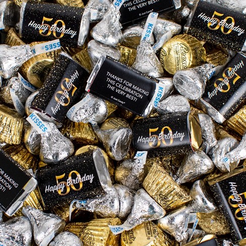 105 Pcs 50th Birthday Party Candy Hershey's Chocolate Mix (1.75 Lb ...