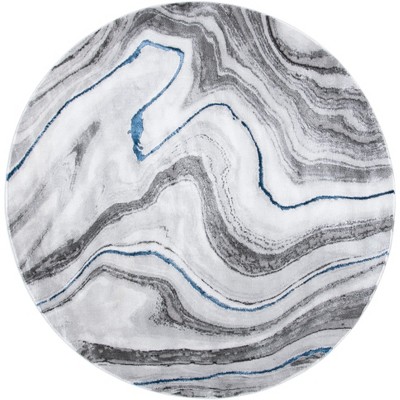 Craft Cft852 Power Loomed Area Rug - Gray/blue - 6'7" Round - Safavieh ...