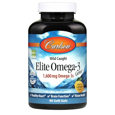 Carlson - Elite Omega-3 Gems, 1600 Mg Omega-3s, Norwegian, Wild Caught ...