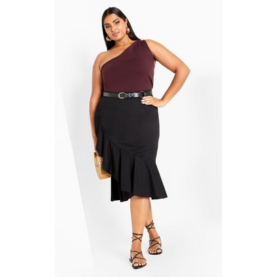 City Chic | Women's Plus Size Louisa Skirt - Black - 12 Plus : Target
