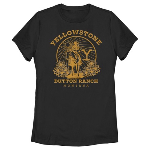 Women's Yellowstone Floral John Dutton Ranch Montana T-shirt - Black ...
