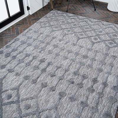 3'x5' Peralta Moroccan Diamond Indoor/outdoor Area Rug, Dark Gray ...