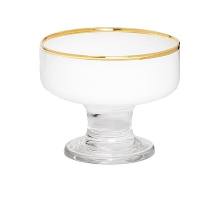 Set of 6 Dessert Cups with Clear Stem and Gold Rim (2 Colors) : Target
