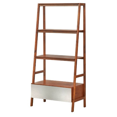71" Nordic Ladder Shelf Walnut - Lifestorey : Target