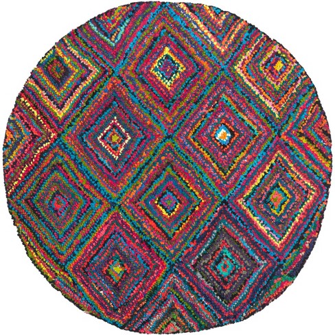 Nantucket Nan317 Hand Tufted Indoor Area Rug - Multi - 4' Round ...