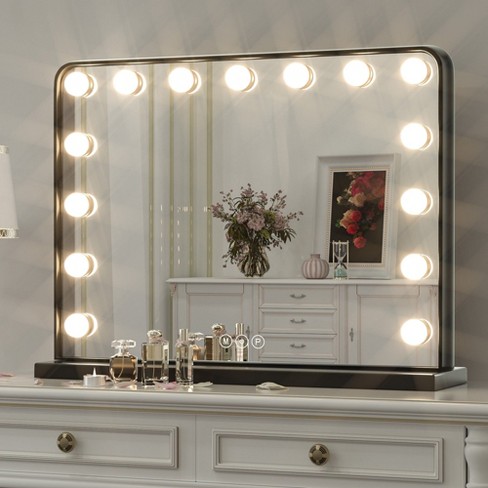 Keonjinn Large Led Vanity Makeup Mirror With Led Bulb Lights, Hollywood ...
