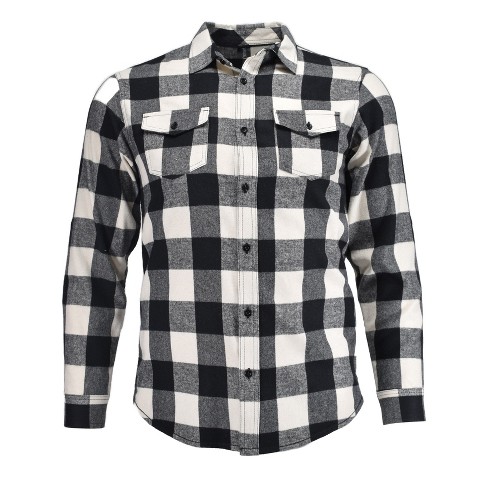 Burnside Men's Buffalo Plaid Modern Fit Flannel Shirt | Ecru Medium ...