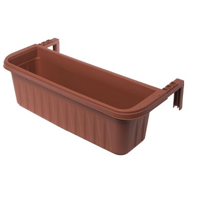 Self-watering Saddle Railing Planter, 16" - Terra Cotta : Target
