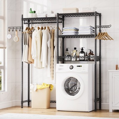 Whizmax 5-tier Wood Over The Washer And Dryer Storage Shelf,laundry ...