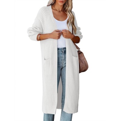 Womens Long Cardigan Sweater Long Sleeve Maxi Cardigan With Side ...