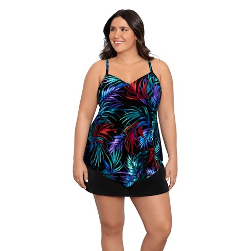 Women's Trimshaper Hank Tankini Swimsuit Top : Target