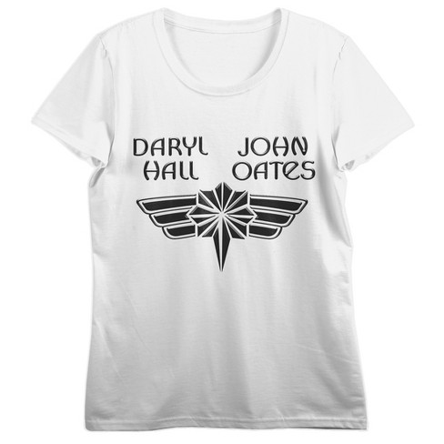 Hall & Oates Logo Art Women's White Short Sleeve Crew Neck Tee-large ...
