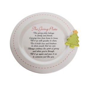 Transpac Ceramic Giving Plate with Tree Multicolor for Christmas Dining ...