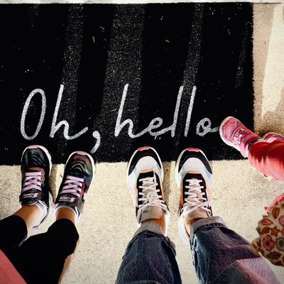 1'6"x2'6" Oh Hello Doormat Black - Threshold™: Outdoor Welcome Mat ...