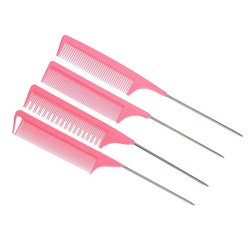 Unique Bargains 4 Pcs Tail Comb For Home Use, Styling Comb, Steel ...