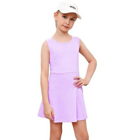 Girls Tennis Dress With Built-in Shorts Girls Athletic Dress Sleeveless ...