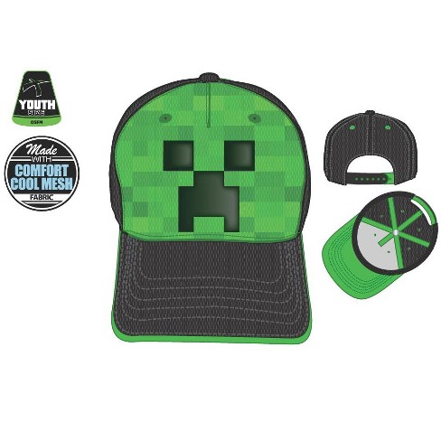 Minecraft Creeper Face Mesh Comfort Youth Hat : Target