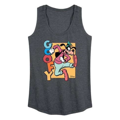 Women's Disney Goofy Graphic Racerback Tank - Heather Charcoal - Medium ...