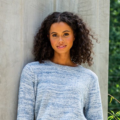 Softies Heathered Marshmallow 42" Crew Neck Lounge Dress With Pockets ...