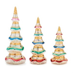 Multicolor Mercury Glass Pine Tree Set of 3 -11.5"H for Christmas by ...