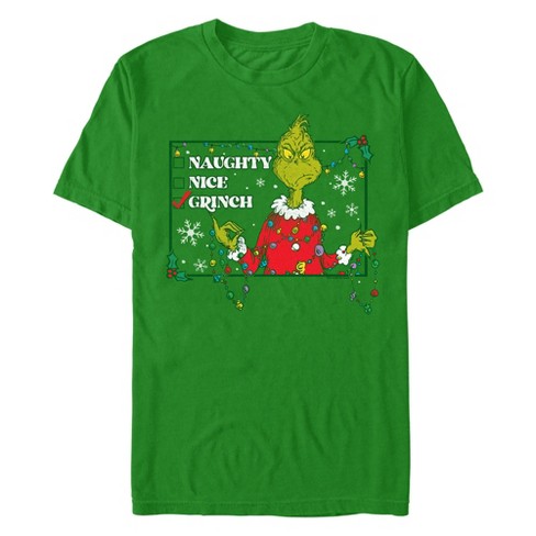 Men's Dr. Seuss The Grinch Checklist T-shirt - Kelly Green - Small : Target