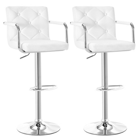 Vecelo Bar Stools Adjustable Counter Stools Set Of 2, White : Target