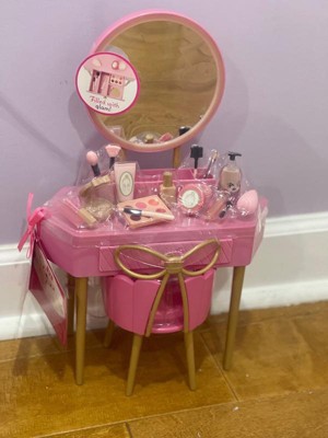 Our Generation Fabulous Fun Pink Vanity Table & Chair Dollhouse ...