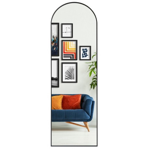 Americanflat - 18x58 Black Arched Full Length Mirror With Stand Full ...