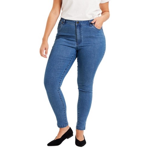 June + Vie By Roaman's Women’s Plus Size Curvie Fit Skinny Jeans, 16 W ...