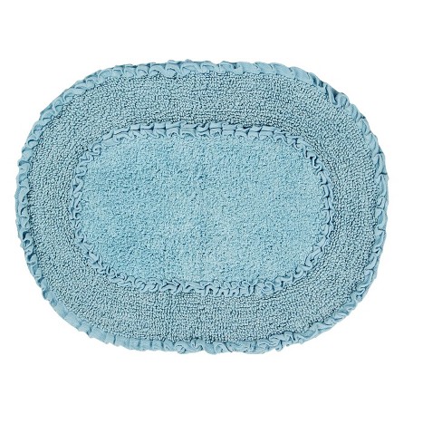 Double Ruffle Collection Cotton Ruffle Pattern Tufted Bath Rug - Home ...