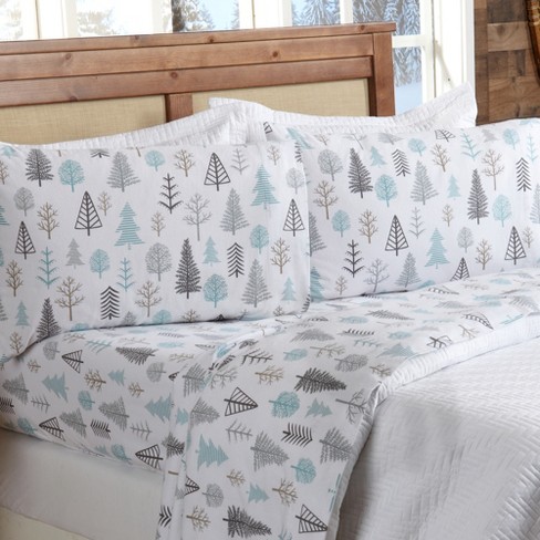 Great Bay Home Cotton Printed Flannel Sheet Set (queen, Winter Forest ...