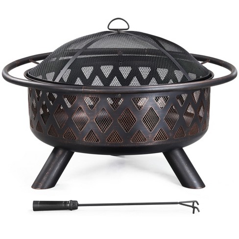 Yaheetech 36" Outdoor Round Fire Pit Patio Garden Bonfire With Spark ...