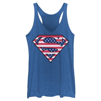 Superman Womens July 4th Patriotic Logo Racerback Tank : Target
