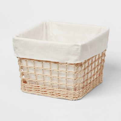 2 Tier Divided Wire Basket With Wood Handle Black - Brightroom™ : Target