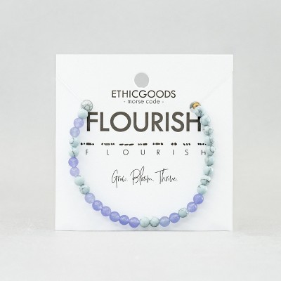 Ethic Goods Women's 4mm Morse Code Bracelet [mother] - Cloudy Blue & Howlite : Target