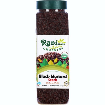 Organic Mustard Seeds (black Kali Sarson) - 20oz (1.25lbs) - Rani Brand ...