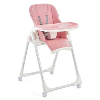 Children Of Design Adjustable 6-in-1 Classic Wooden High Chair - Pink ...