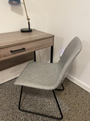 2pk Bowden Faux Leather Dining Chairs With Black Legs Caramel ...