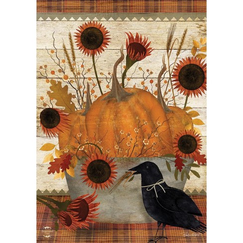Briarwood Lane Fall Garden Flag 18x12.5 For Outdoor Primitive Pumpkins ...