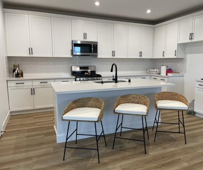 Landis Woven Backed Counter Height Barstool With Cushion - Threshold ...