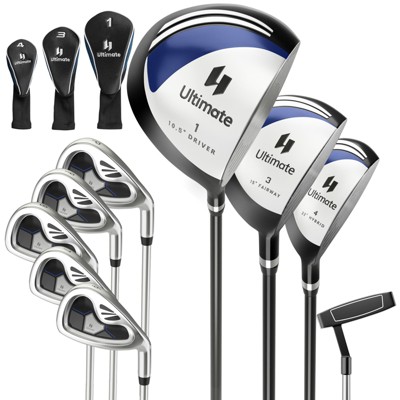 Men's Complete Golf Clubs Package Set 10 Pieces Includes Alloy Driver ...