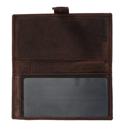 Ctm Vintage Leather Rfid Checkbook Cover Wallet With Snap Closure : Target