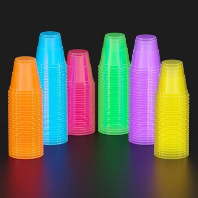 Exquisite Food Safe Blacklight 16 Oz Disposable Plastic Party Glow Cups ...