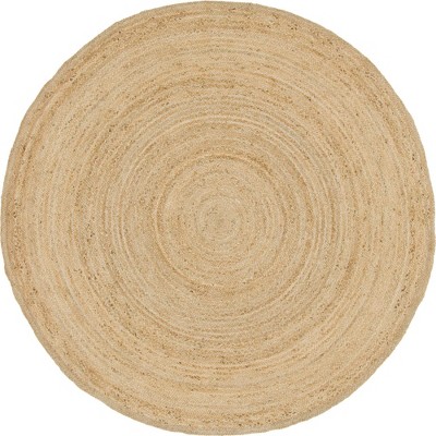Well Woven Ellie Hand-braided Geometric Jute 8' Round Natural Area Rug ...
