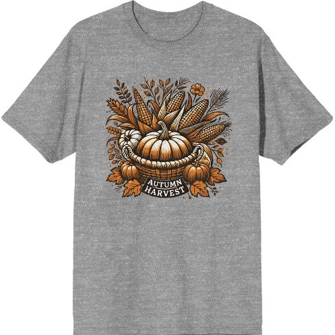 Autumn Harvest Adult Heather Gray Crew Neck Short Sleeve Tee-xl : Target